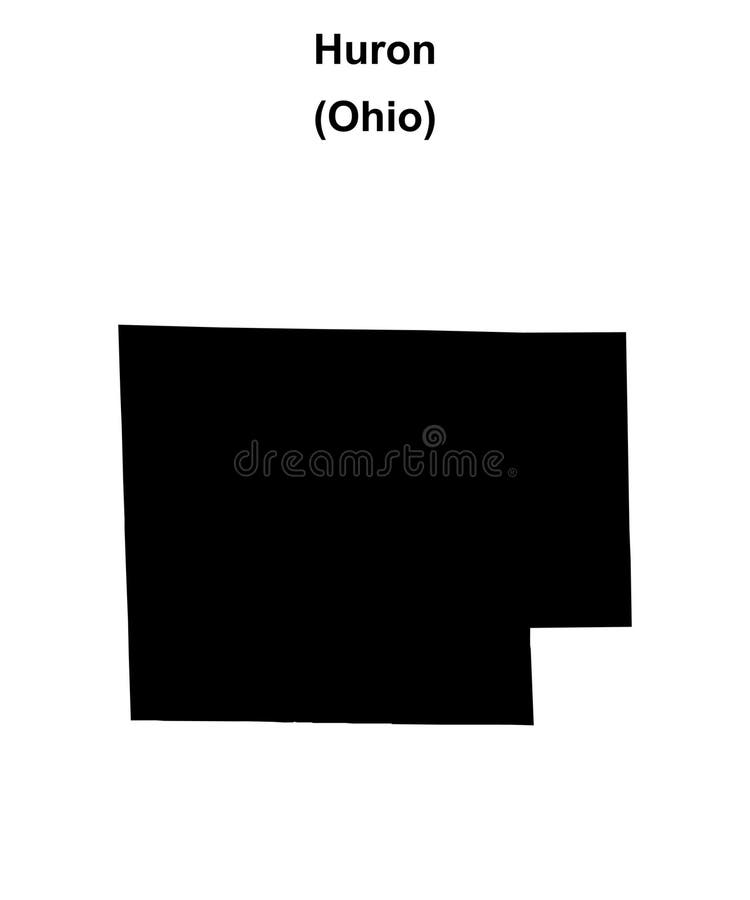 Huron outline map stock vector. Illustration of counties - 361750072