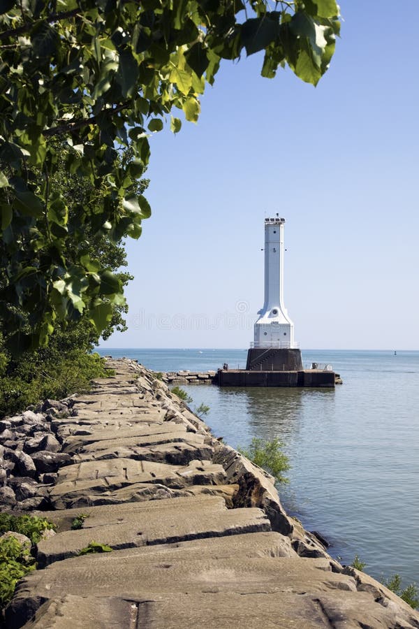 Huron Harbor Lighthouse stock image. Image of huron, lake - 14873547