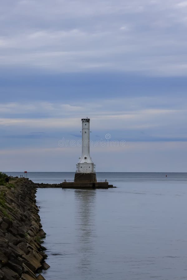 Huron Harbor Lighthouse in Huron, Ohio Stock Photo - Image of ohio ...