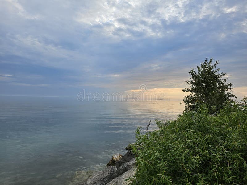Huron Lake Sunset Goderich Beach Stones Clear Water Evening Ontario ...