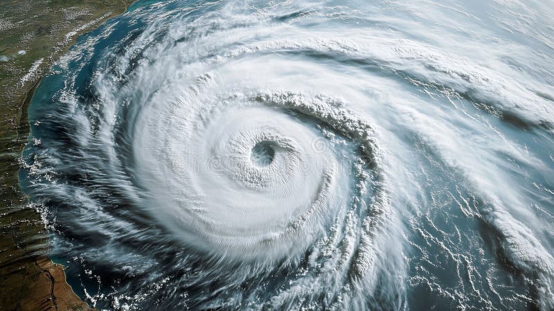 Hurricane Captured from Above, Probably from a Satellite. the Coast of ...
