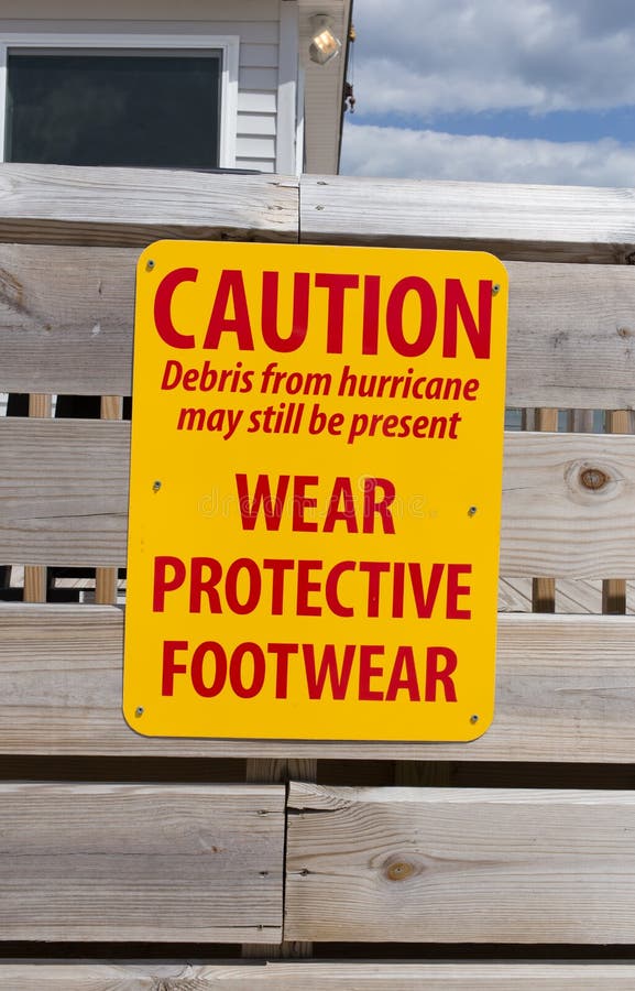 Hurricane Caution Sign stock photo. Image of sign, signage - 40917586