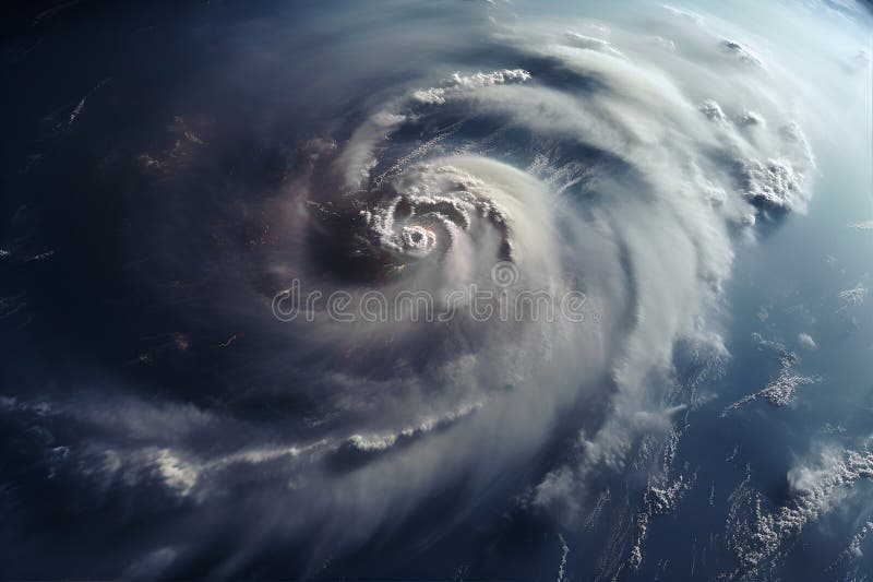 Hurricane or Cyclone on the Earth, View from Space. Generative AI Stock ...