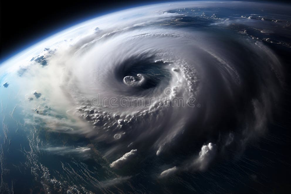 Hurricane or Cyclone on the Earth, View from Space. Generative AI Stock ...
