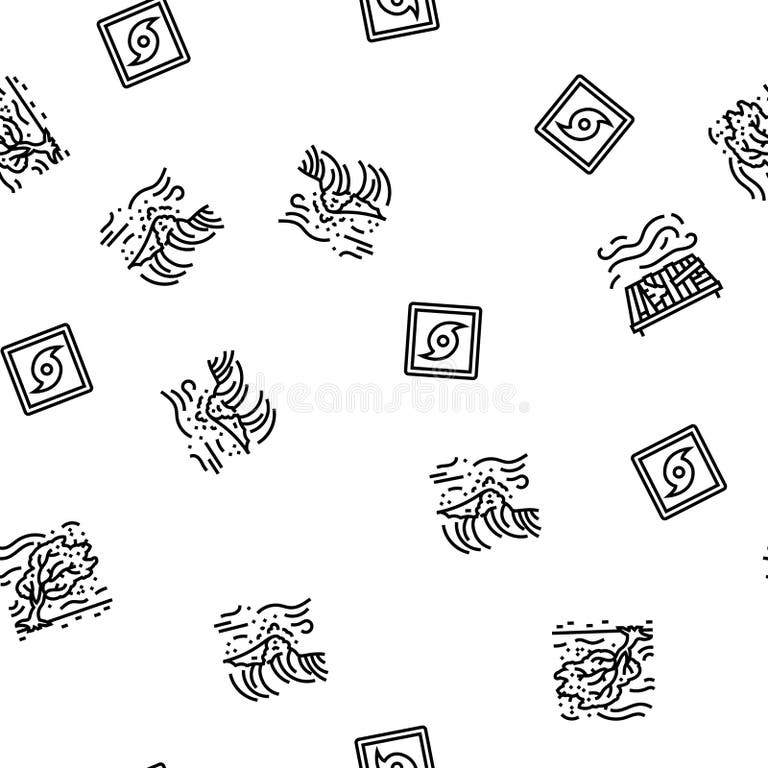 Hurricane Cyclone Storm Wind Seamless Pattern Vector Stock Illustration ...