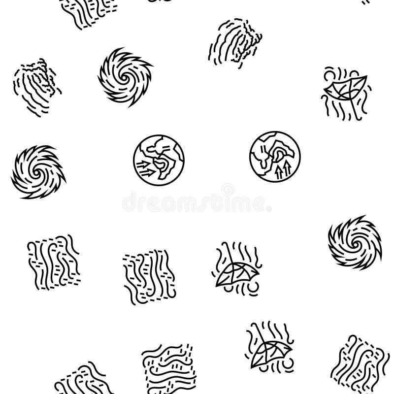 Hurricane Cyclone Storm Wind Seamless Pattern Vector Stock Illustration ...
