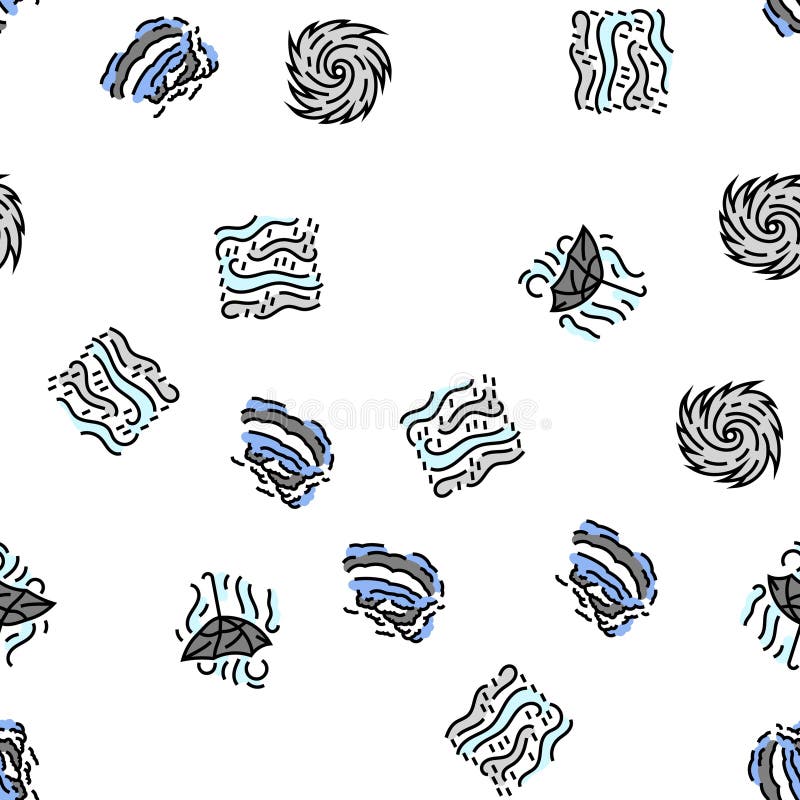 Hurricane Cyclone Storm Wind Seamless Pattern Vector Stock Illustration ...