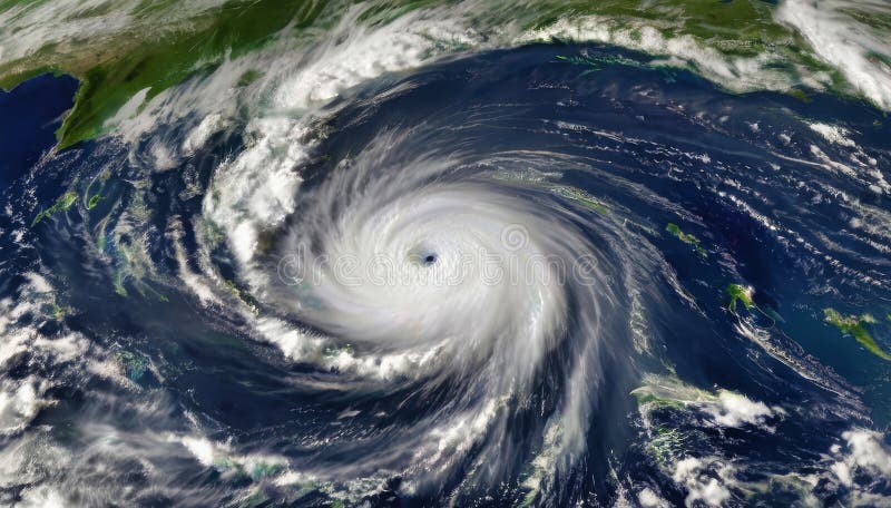 Hurricane or Cyclone a View of the Eye of the Cyclone Stock ...