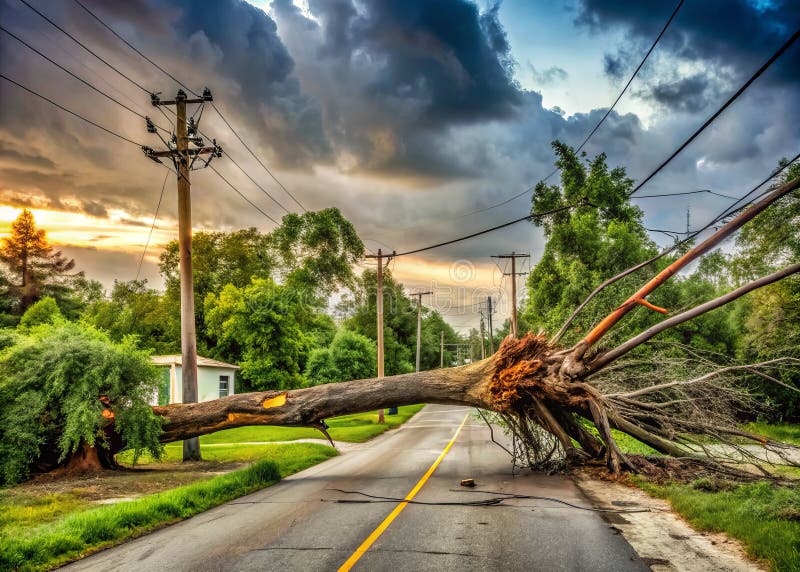 Hurricane Devastation Rural Road Reveals Extent of Storm Damage with ...