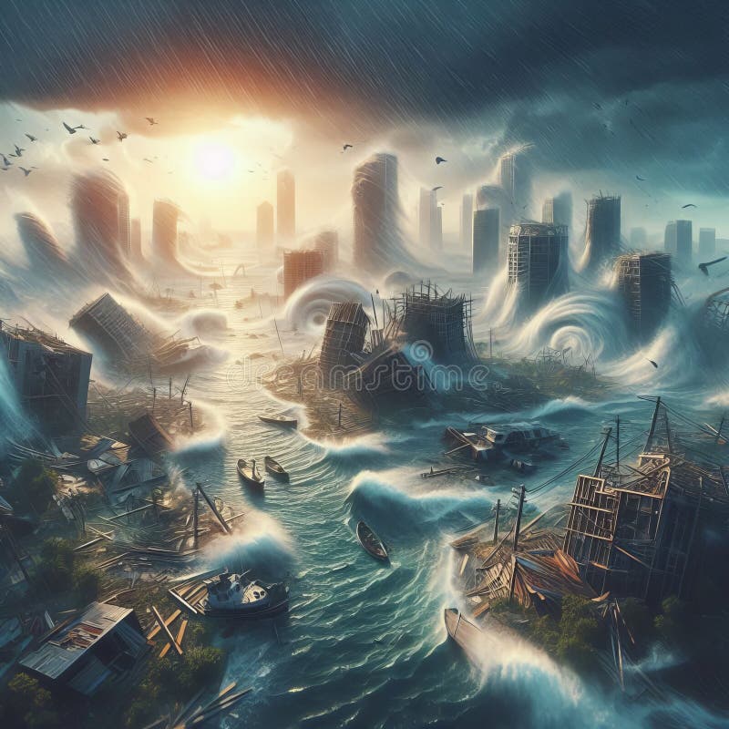 Hurricane Force Catastrophic Damage Most Structures are Destroy Stock ...