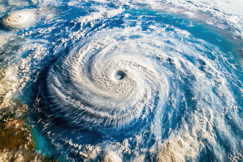 Hurricane Forming Over the Ocean As Seen from Space Stock Photo - Image ...