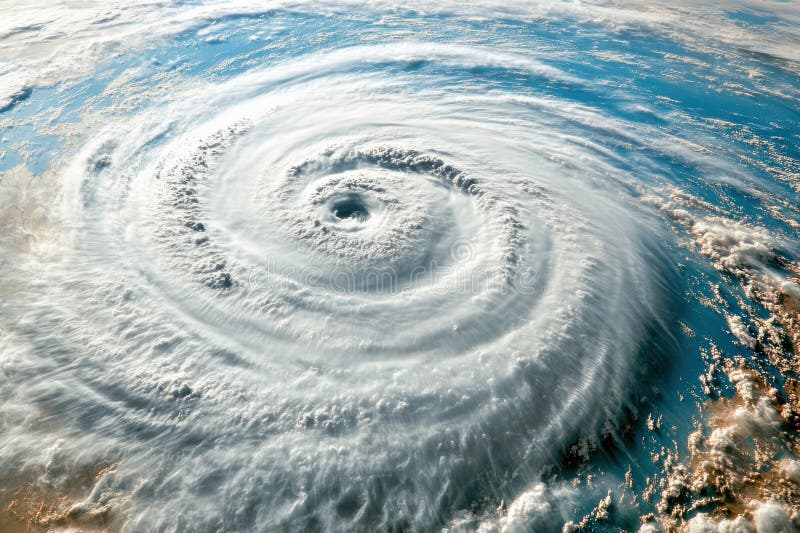 Hurricane Forming Over the Ocean As Seen from Space Stock Image - Image ...