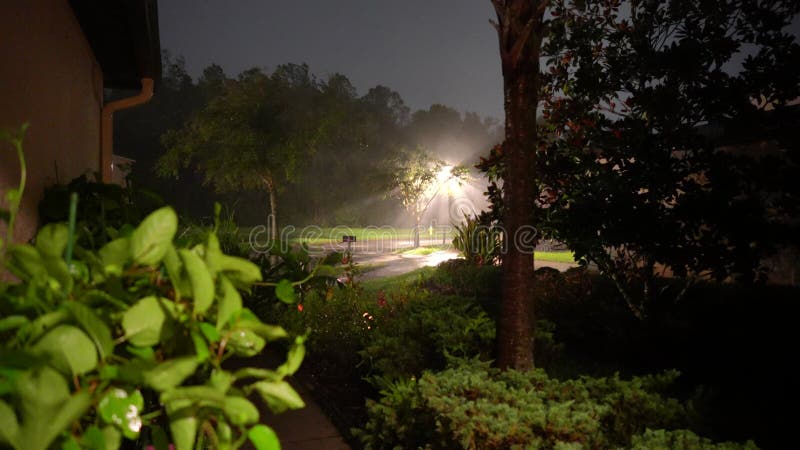 Hurricane Gale Gust Wind, Heavy Rain and Lightning on Landfall Stock ...