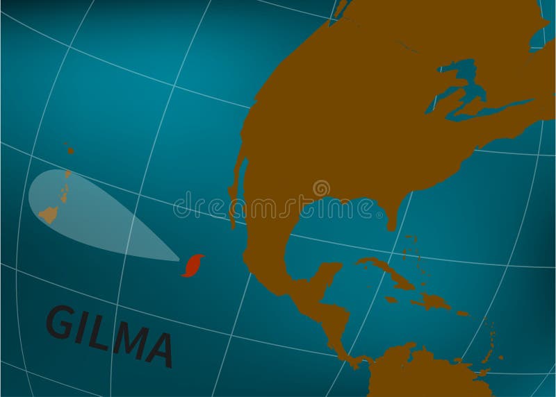 Hurricane Gilma Moved To USA. Vector Illustration Stock Vector ...