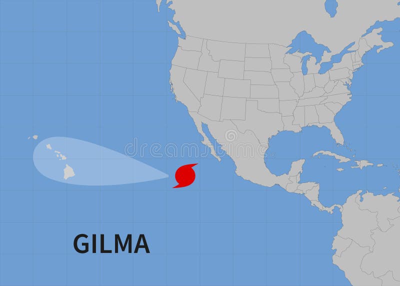 Hurricane Gilma Moved To USA. Vector Illustration Stock Vector ...