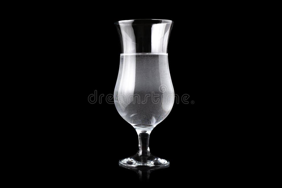 Hurricane Glass Filled with Transparent Liquid. Stock Image - Image of ...