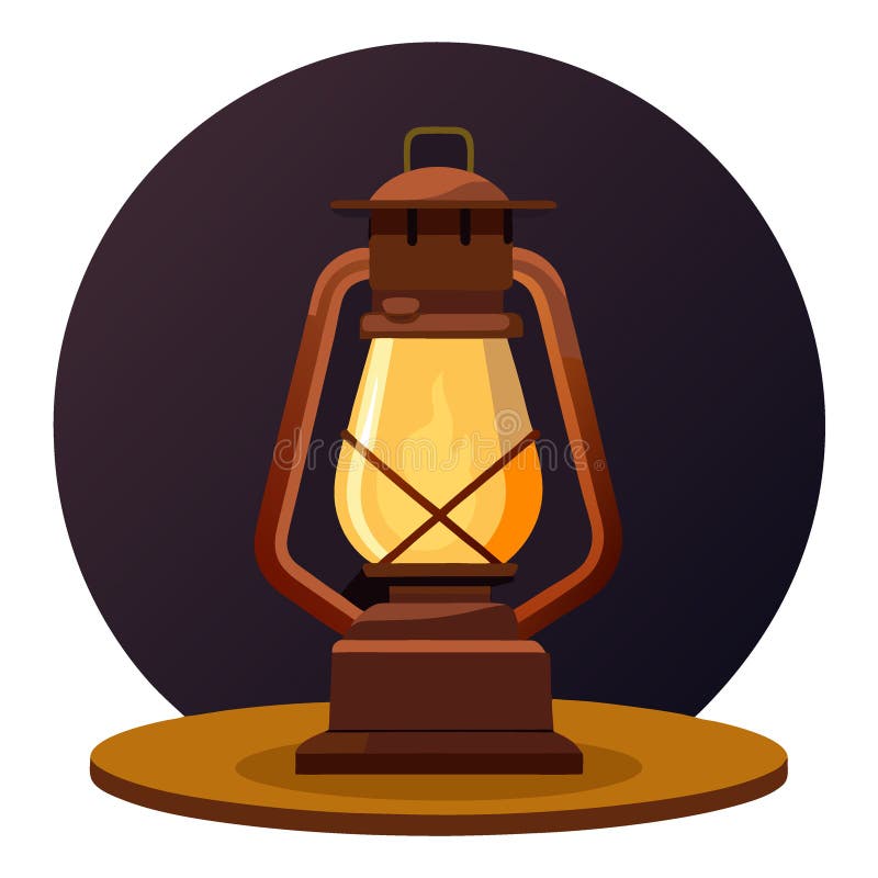 Hurricane Lantern Illuminating Wooden Table with Warm Reflecting Light ...