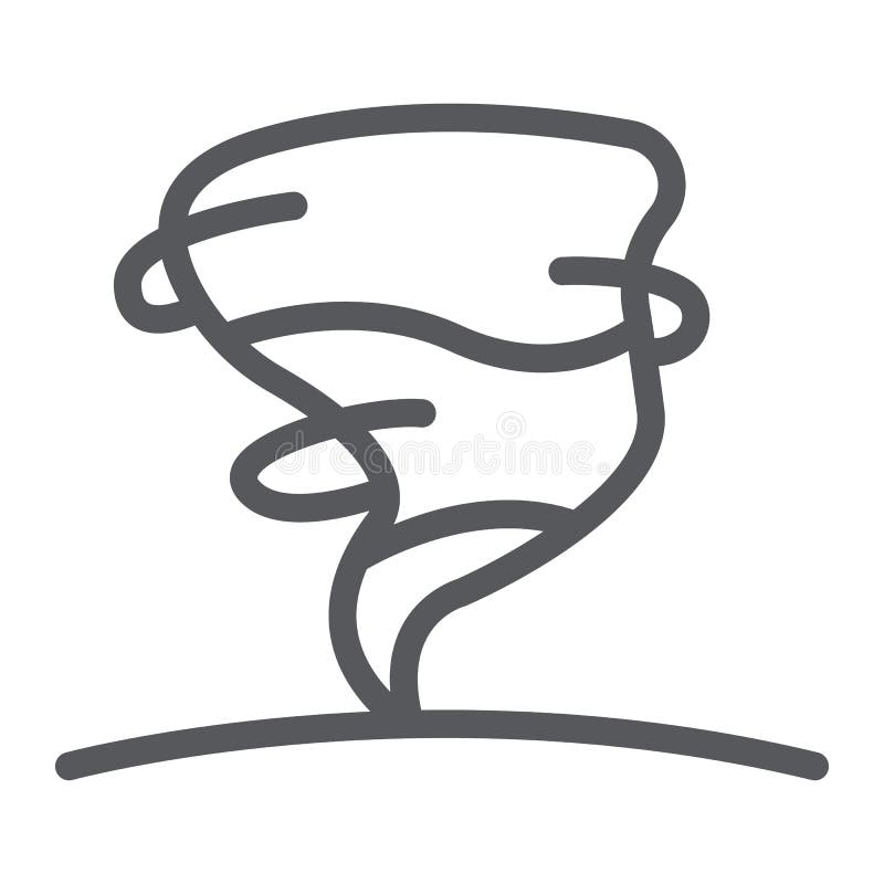 Hurricane Line Icon, Weather and Meteorology, Cyclone Sign, Vector ...