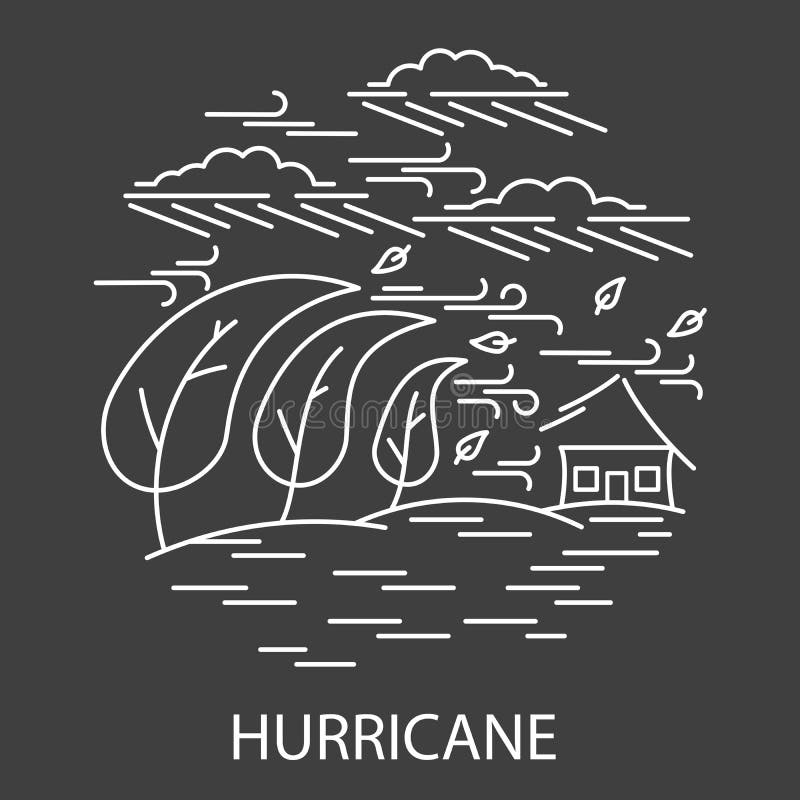 Hurricane Line Icon, Weather and Meteorology, Cyclone Sign, Vector ...
