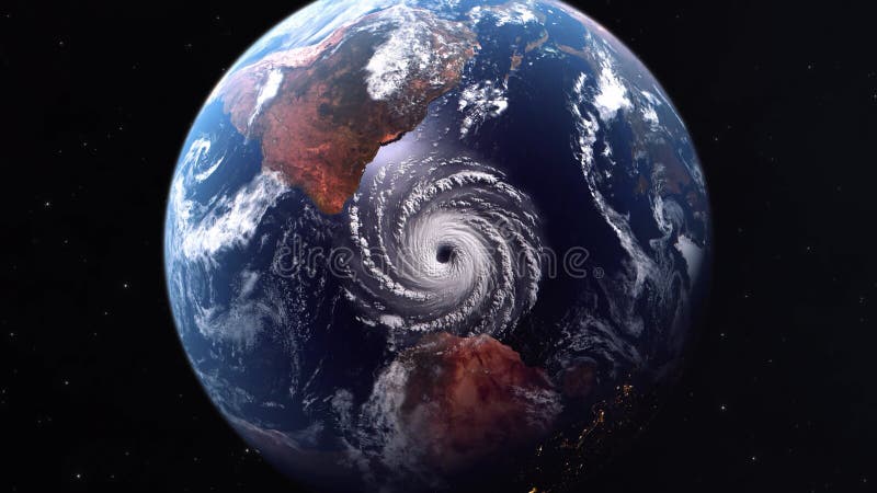 Hurricane Over the Ocean Pull Out Top View Stock Footage - Video of ...