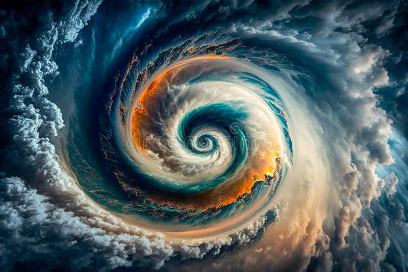 Hurricane from Space, Atmospheric Cyclone. Generative AI Stock ...