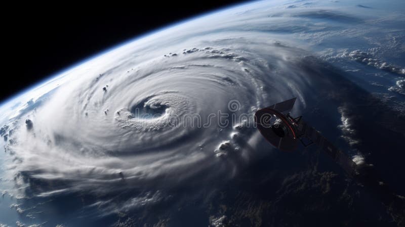 Hurricane from Space. the Atmospheric Cyclone Stock Illustration ...