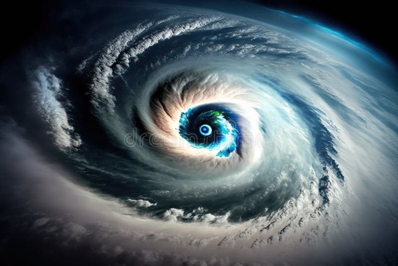 Hurricane from Space Created with Generative AI Technology Stock ...