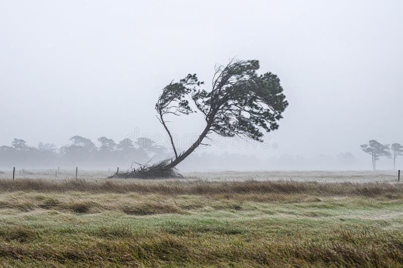 Hurricane or Storm Concept, Broken Tree in the Windy Weather Stock ...