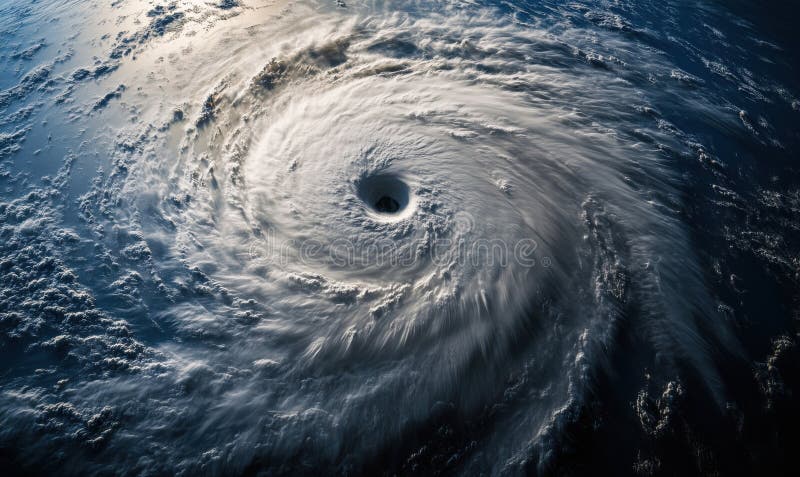 Hurricane Swirling Over Ocean Captured from Space with Dramatic Cloud ...