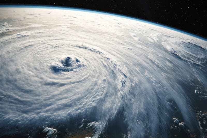 Hurricane Swirling Over the Ocean Captured from Space with Dramatic ...