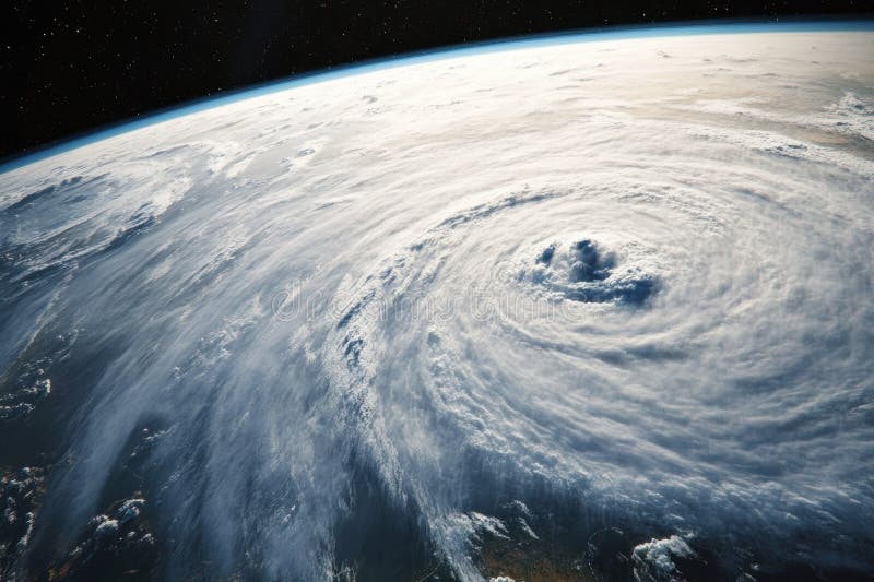 Hurricane Swirling Over the Ocean Captured from Space with Dramatic ...