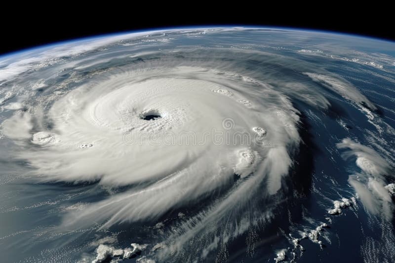 Hurricane View Form Space, Generative AI Stock Illustration ...