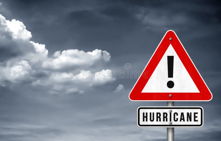 Hurricane warning sign stock photo. Image of road, risk - 124509526