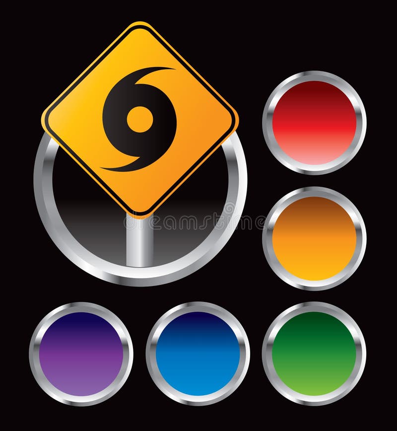 Hurricane Warning Sign on Web Icon Stock Vector - Illustration of ...