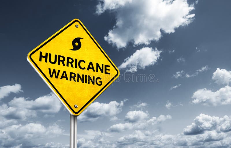 Hurricane Warning Traffic Sign Information Stock Illustration ...