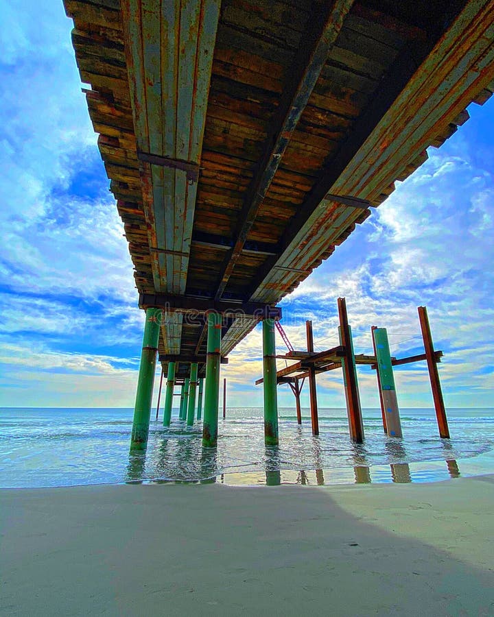 Pier rebuild stock image. Image of rebuild, hurricane - 241985479