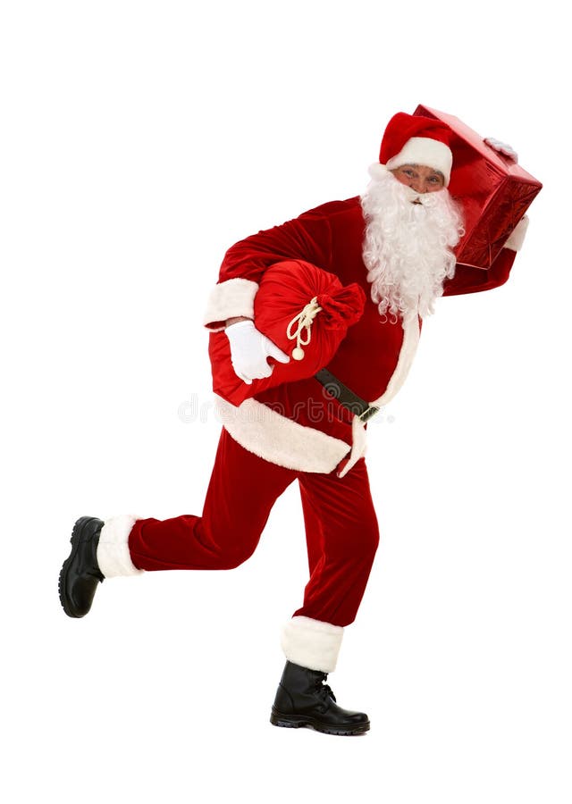 Happy Christmas Santa stock photo. Image of holiday, isolated - 6955728
