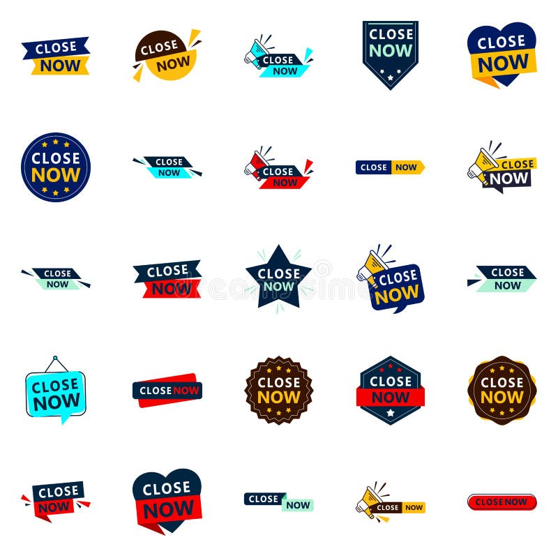 Hurry and Close Text Banners Pack of 25 Stock Vector - Illustration of ...