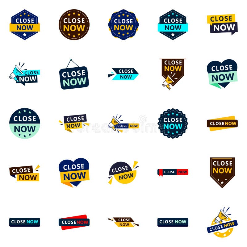 Hurry and Close Text Banners Pack of 25 Stock Vector - Illustration of ...