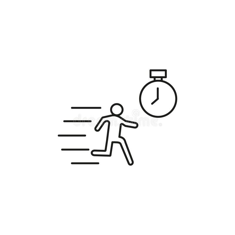 Hurry Icon Flat Line Symbol Set Stock Illustration - Illustration of ...