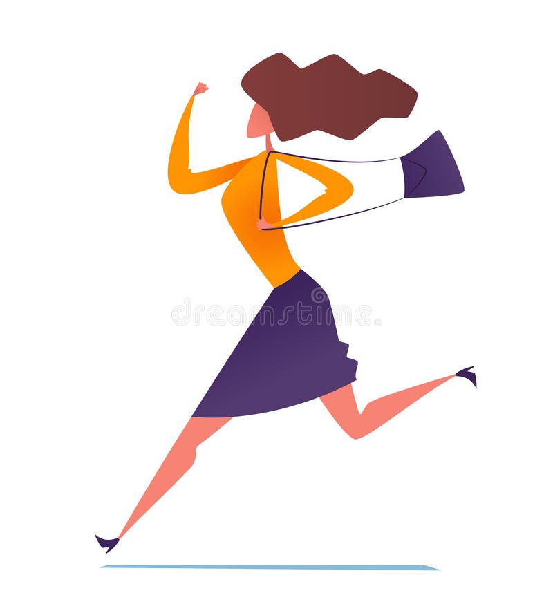 Rushing woman stock vector. Illustration of scramble - 35511376