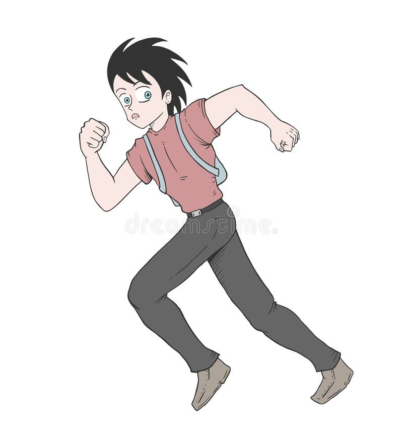 Hurry up student draw stock illustration. Illustration of education ...