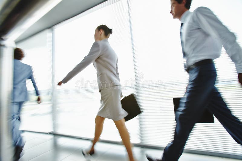 Employees Hurrying To Important Meeting in Business Center, Time ...