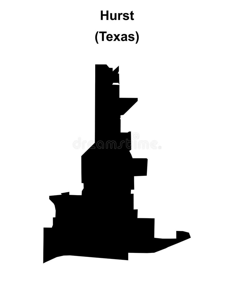 Hurst outline map stock vector. Illustration of texas - 357646156