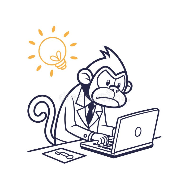 Hurt Monkey Coding Vector Design Stock Illustration - Illustration of ...