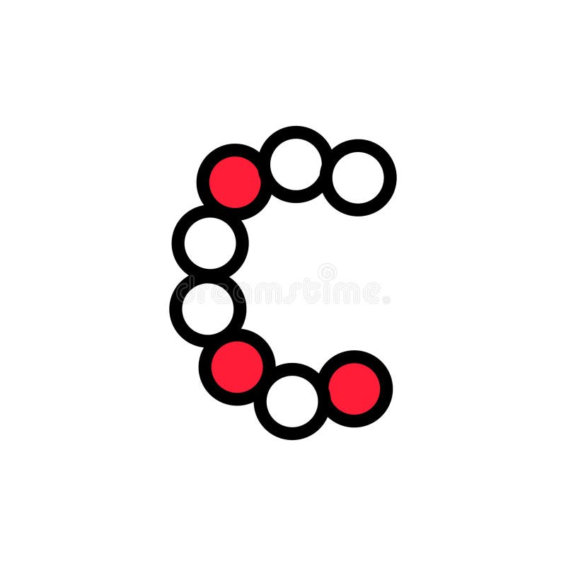 Modern Geometric Letter C with Bold Circle Pattern, Creative Abstract C ...