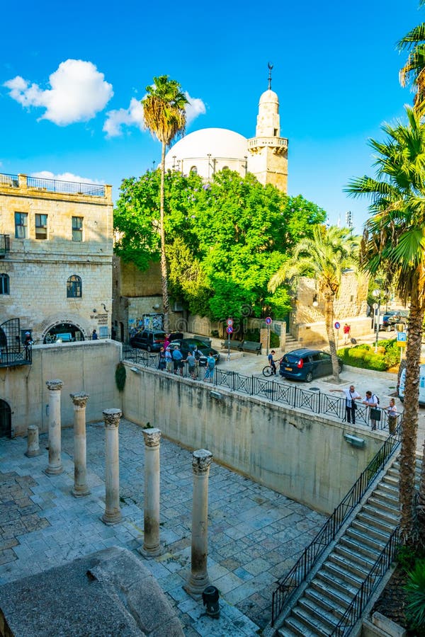 Hurva Synagogue and the Golden Menorah Editorial Stock Image - Image of ...