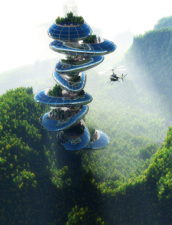 Hus av framtiden stock illustrationer. Illustration av stadsbild - 56720820