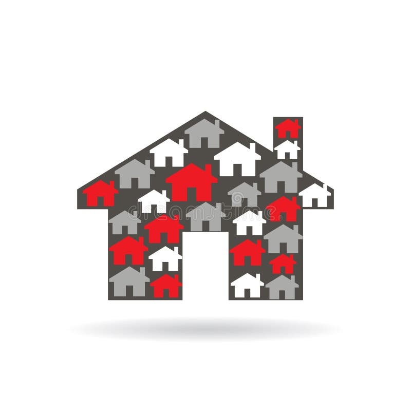 Hus av hus Logo Design vektor illustrationer. Illustration av diagram ...