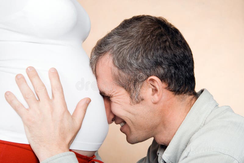 Husband with future baby stock photo. Image of male, feeling - 1347516